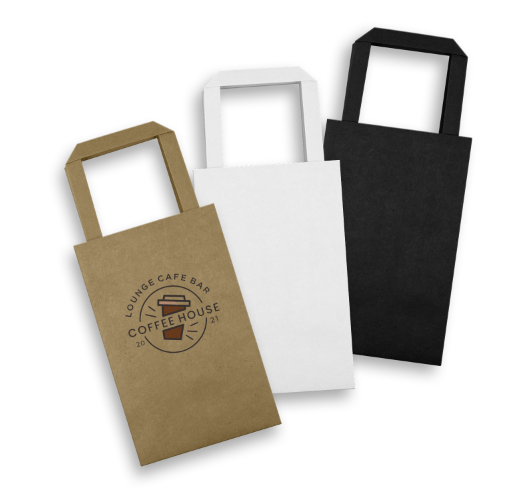 Small Flat Handle Paper Bag Portrait – New Age Promotions