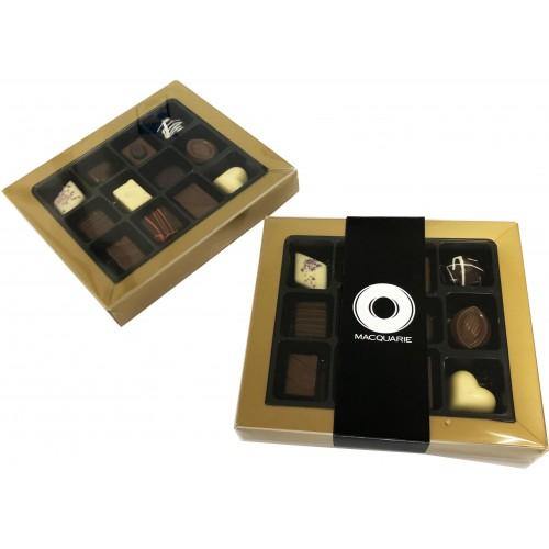 Australian Made 12 Pack Choc Box GOLD Rim – New Age Promotions